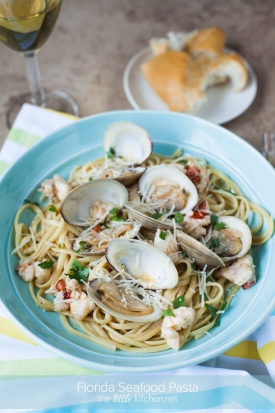 Florida Seafood Pasta in a White Wine Sauce Recipe